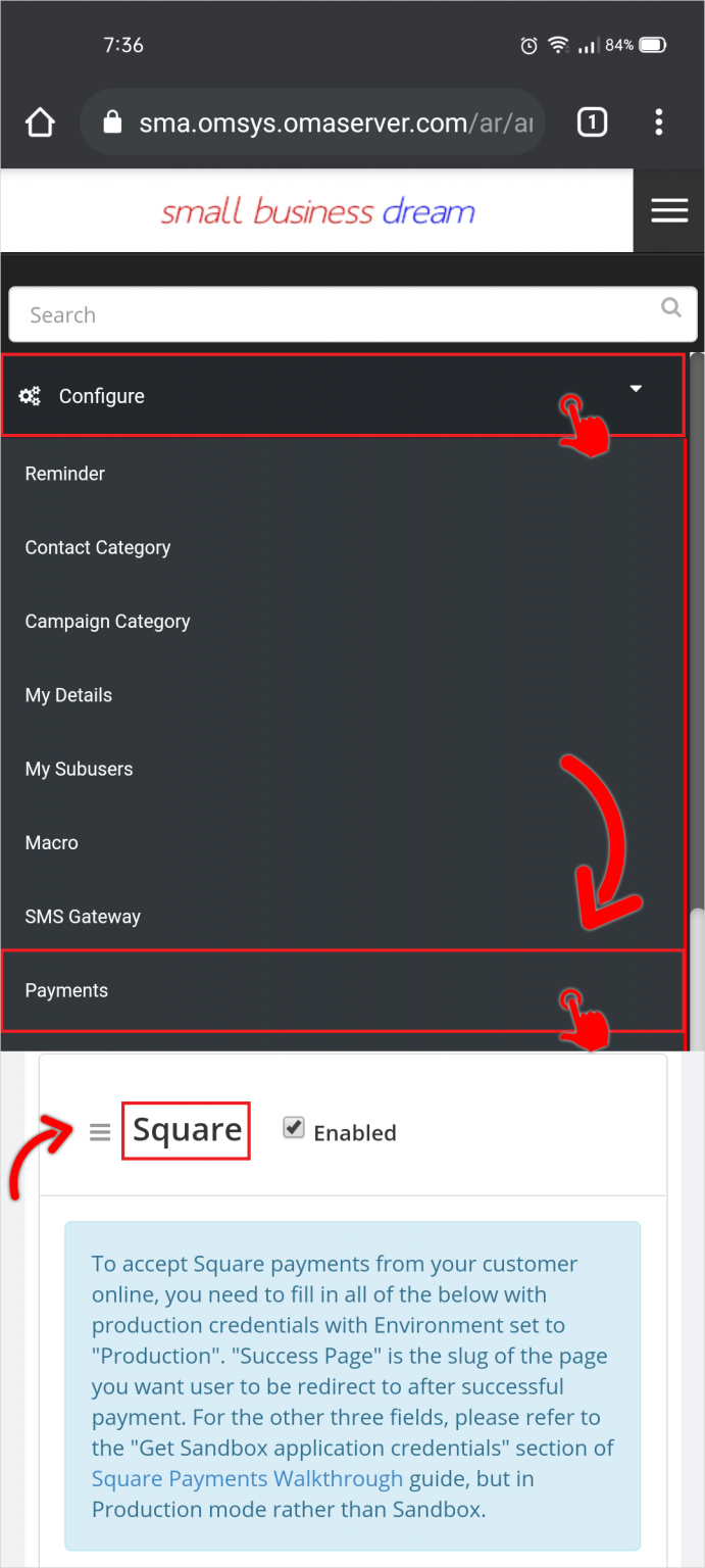 How to Set-up Your Square Account | DeliveryBizConnect Manual