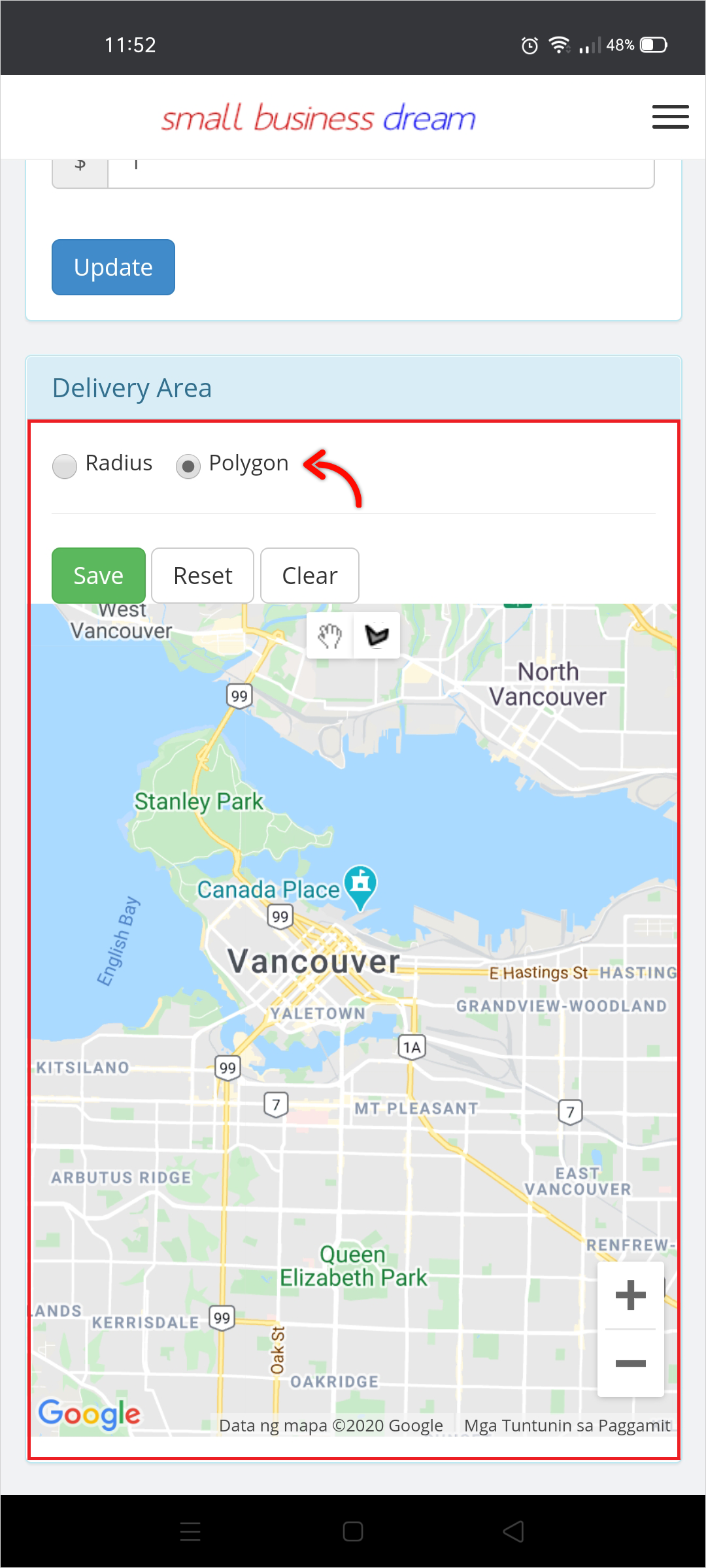 How to Set Delivery Radius or Polygon - DeliveryBizConnect Manual