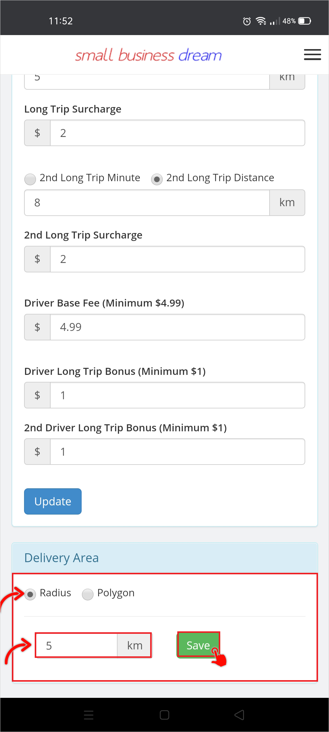 How to Set Delivery Radius or Polygon - DeliveryBizConnect Manual